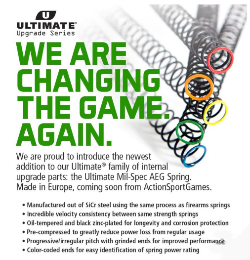 ASG Ultimate Airsoft AEG Spring (Tension Options) – Dee Zee Airsoft